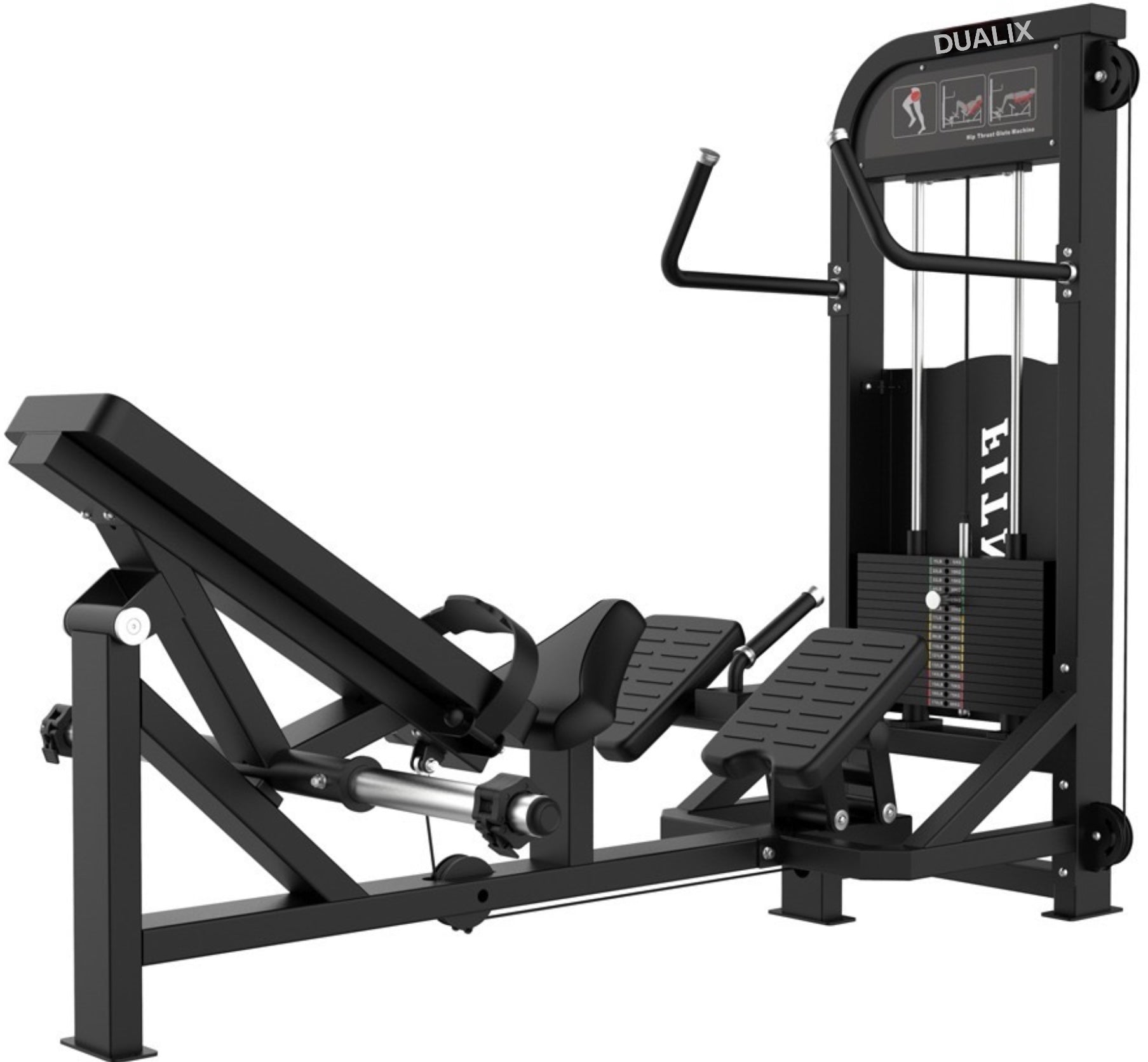 DUALIX Titan Dual Hip Thrust Pin Loaded 120 kg en Plate Loaded – Zwart ...